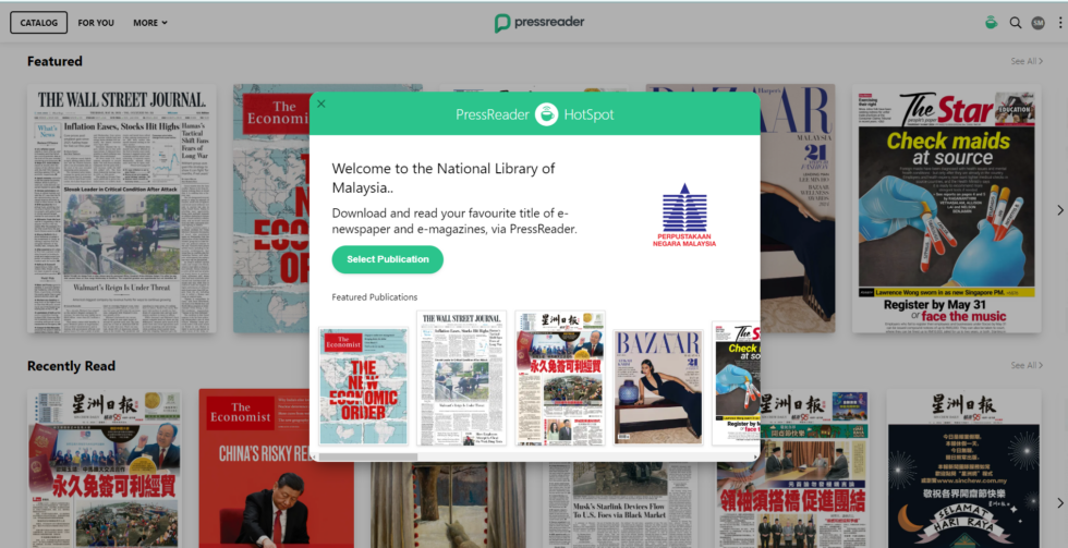 Enjoy PressReader for Free Lifetime with U-Pustaka ID